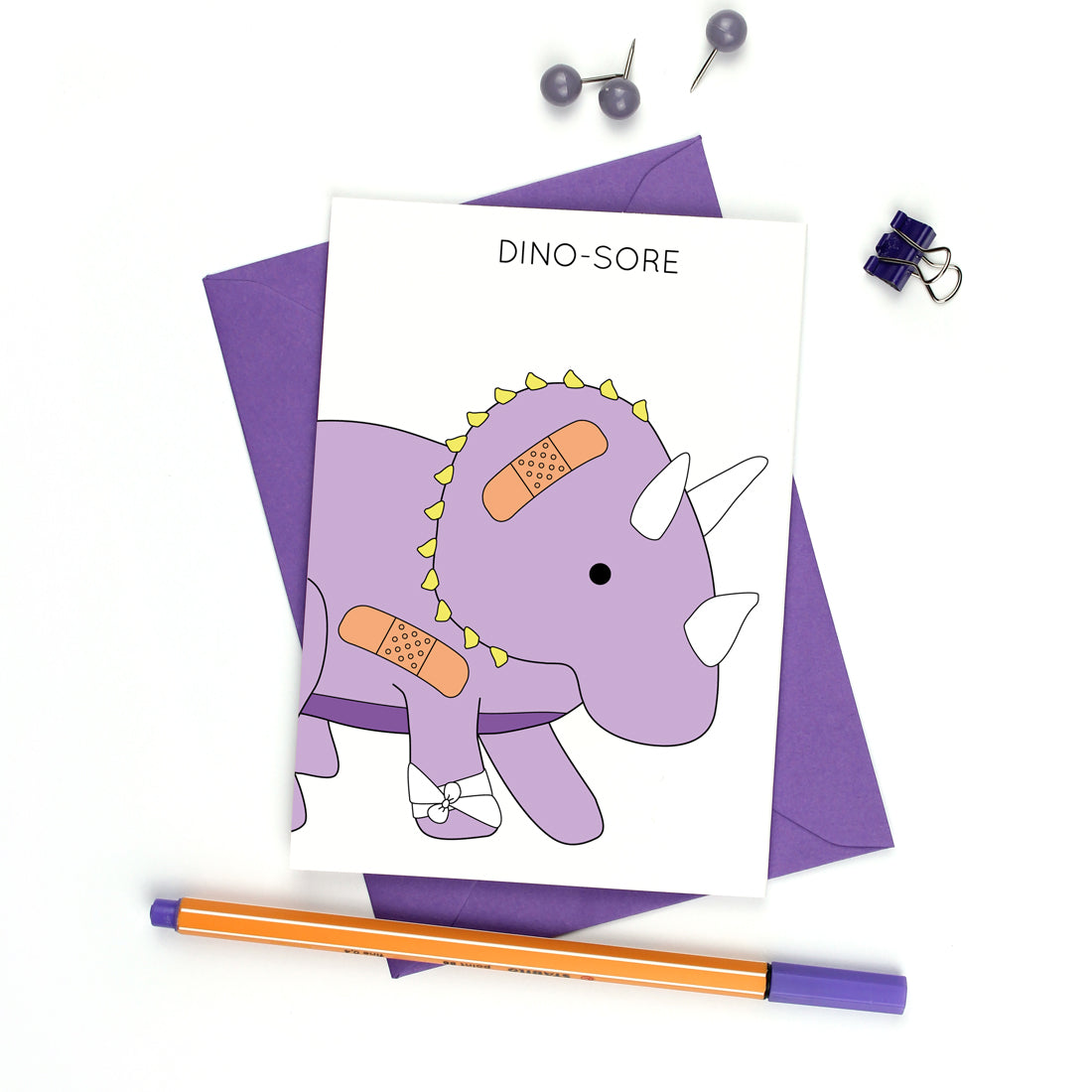Dino-Sore Dinosaur Greeting Card – Dinosaurs Doing Stuff