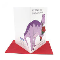 Roses Are Red Dinosaurs Valentine's Day Greeting Card – Dinosaurs Doing ...