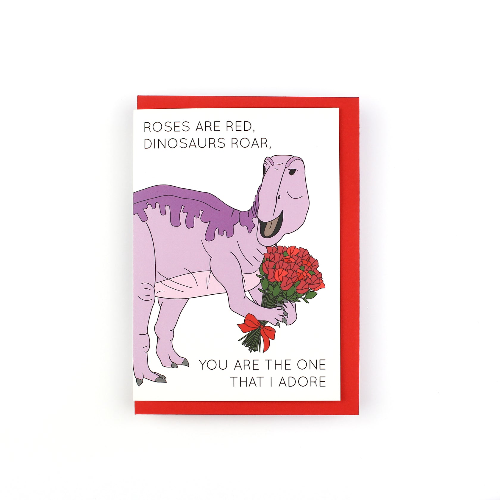 Roses Are Red Dinosaurs Valentine's Day Greeting Card – Dinosaurs Doing ...