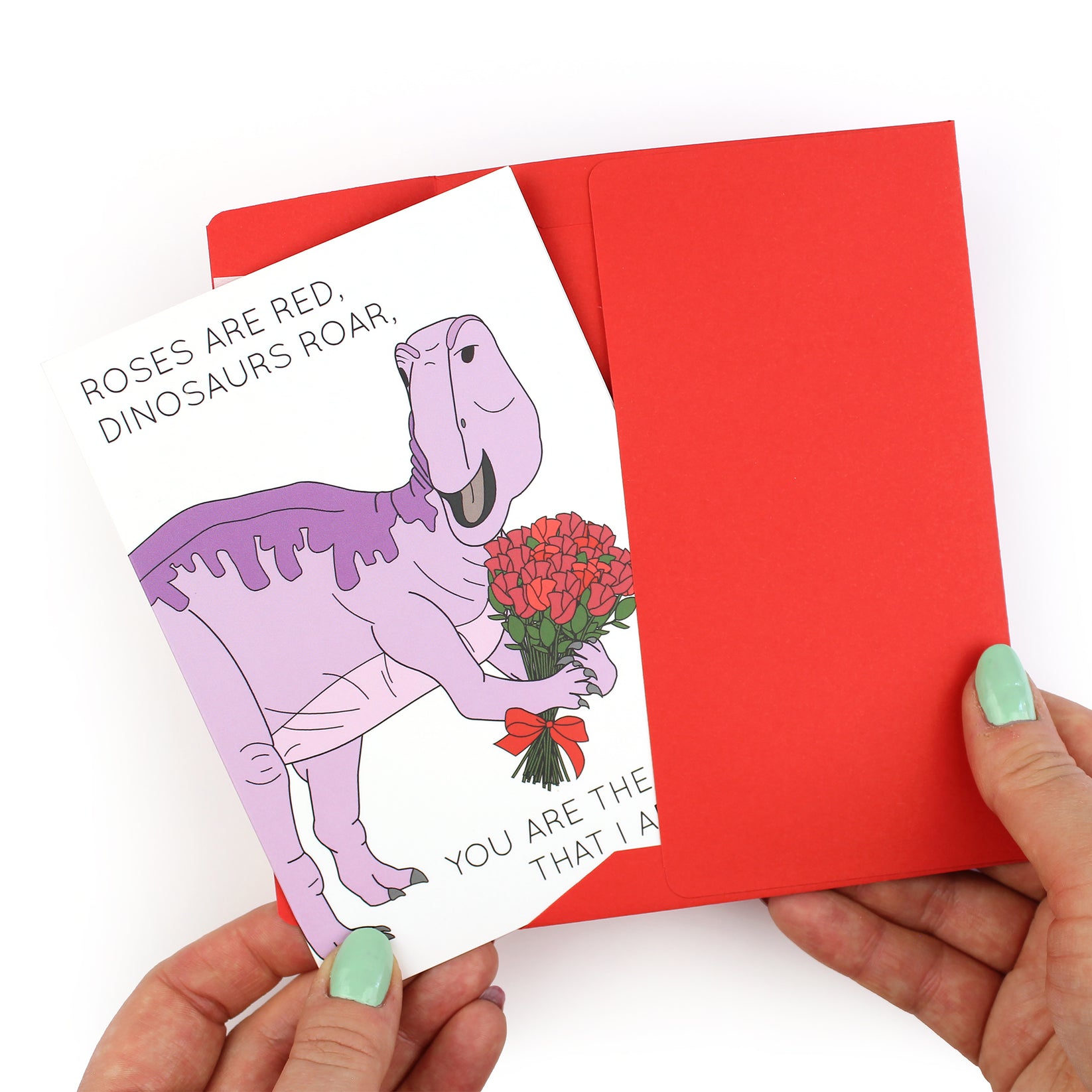 Roses Are Red Dinosaurs Valentine's Day Greeting Card – Dinosaurs Doing ...